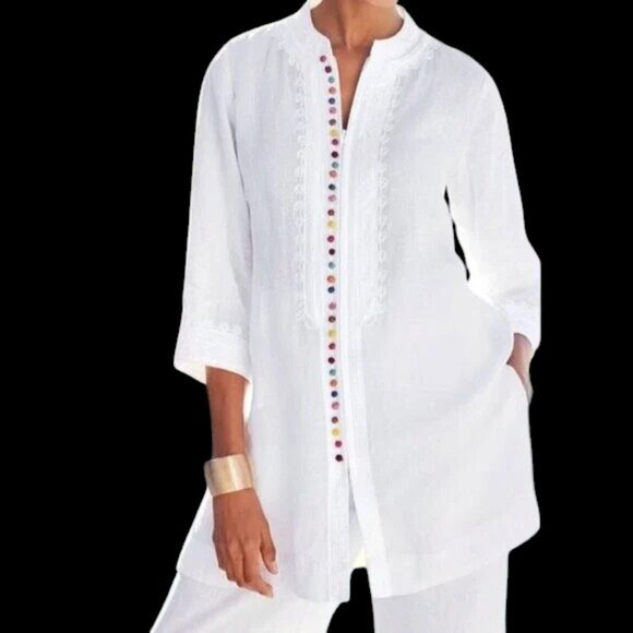 Soft Surroundings | Tops | Soft Surroundings Linen Rainbow Desert ...